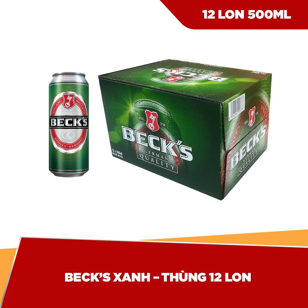 Bia Beck's xanh thùng 12 lon 500ml | Shopee Việt Nam