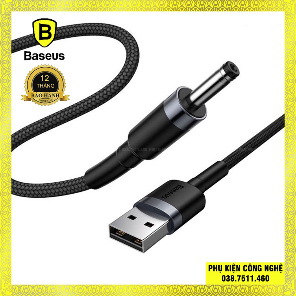 Cáp nguồn DC 3.5mm siêu bền Baseus Cafule Series DC3.5mm (2A, USB to DC ...