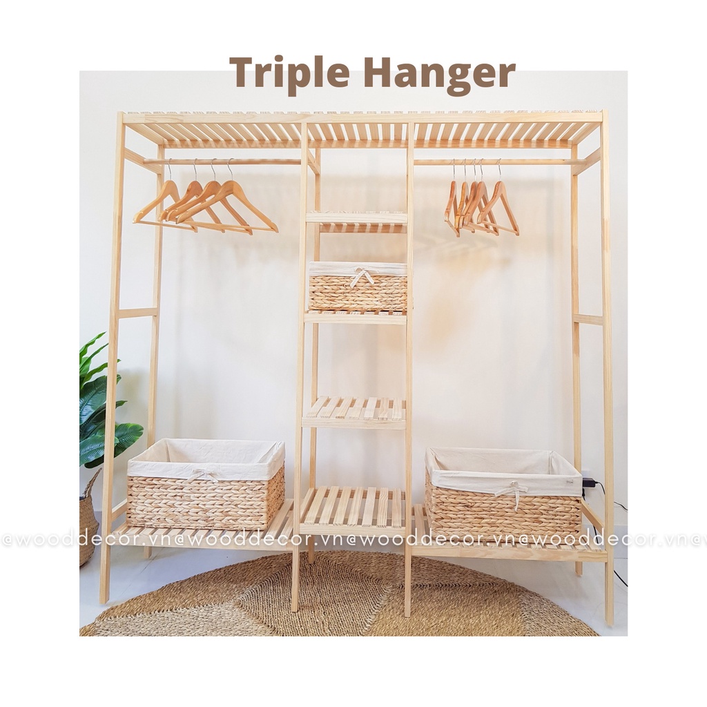 Mua Kệ quần áo đôi Triple Hanger, lắp ráp phong cách Hàn Quốc giá rẻ ...