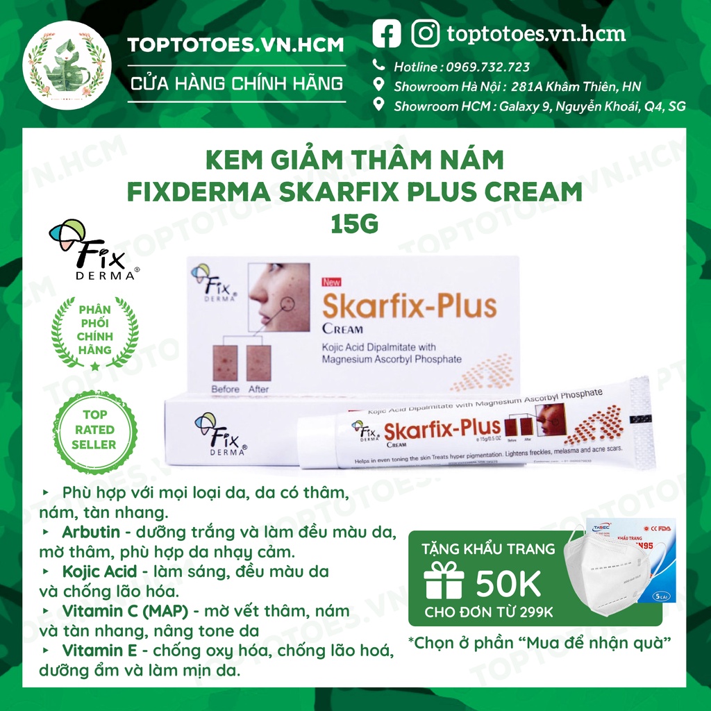 Kem giảm thâm, nám Fixderma Skarfix Plus Cream - 15g [NHẬP KHẨU CHÍNH ...