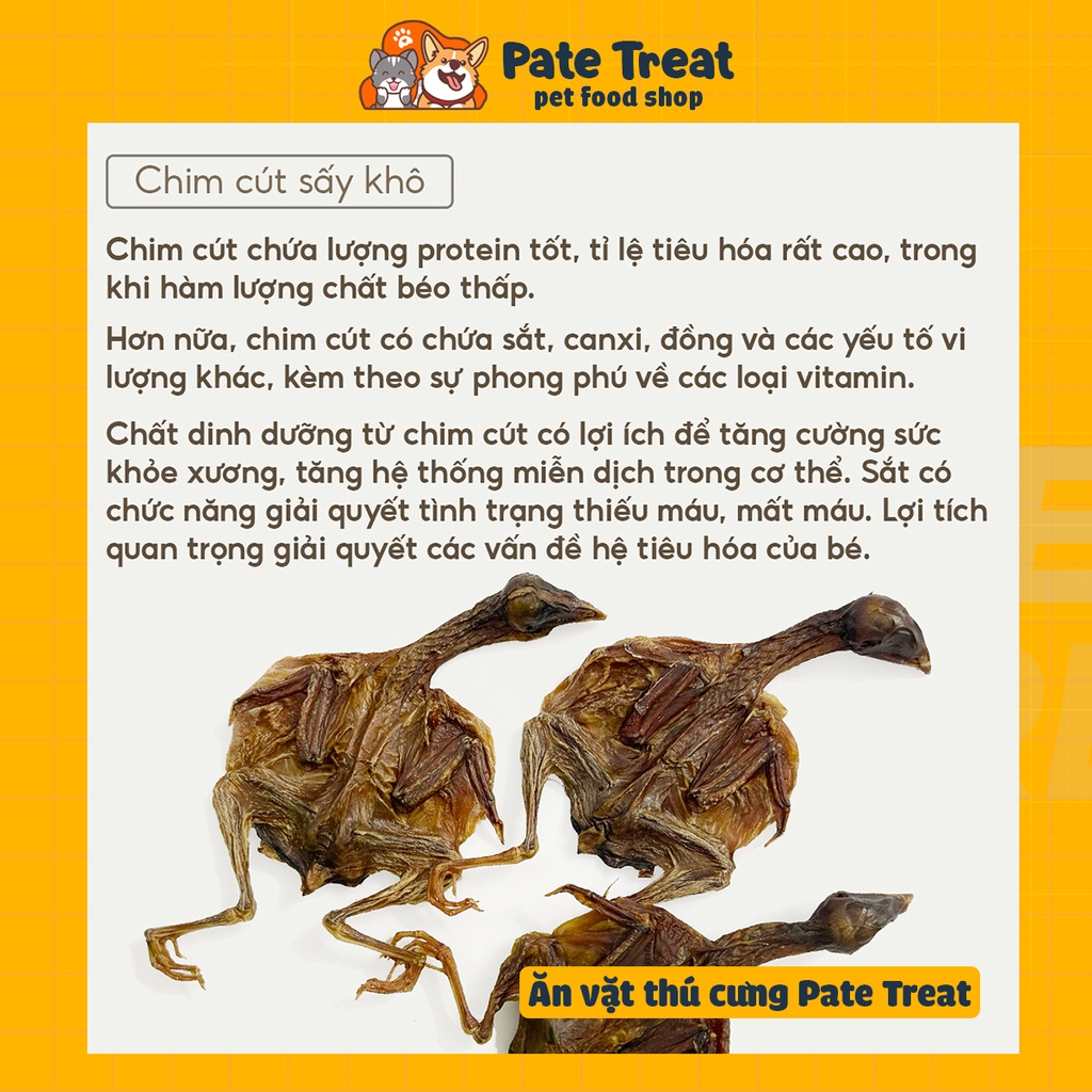 Mua Treat Bánh Thưởng Cho Chó Mèo Chim Cút Sấy Khô PATE TREAT Homemade ...