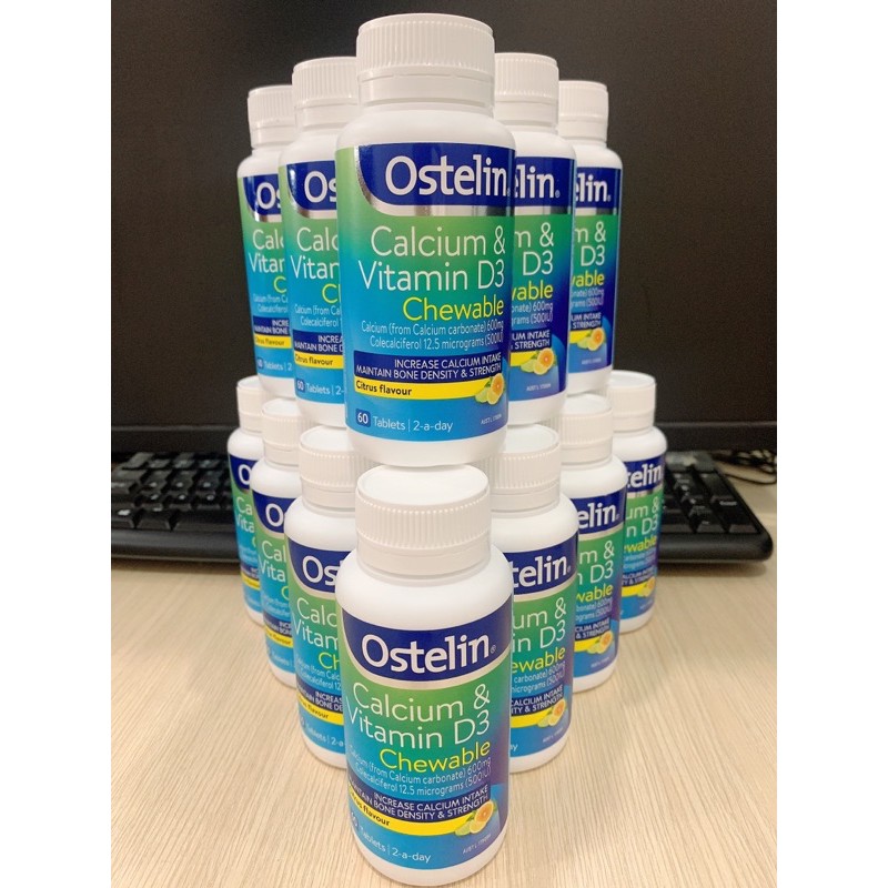 Viên nhai bổ sung Canxi vị cam chanh 60 viên [ÚC] Ostelin Calcium & Vitamin D3 Chewable | Thế ...