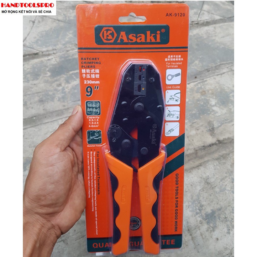 Mua Kìm bấm cos tròn bọc nhựa Asaki AK-9120 0.5 ~ 6.0mm2 - Kềm bấm cốt ...