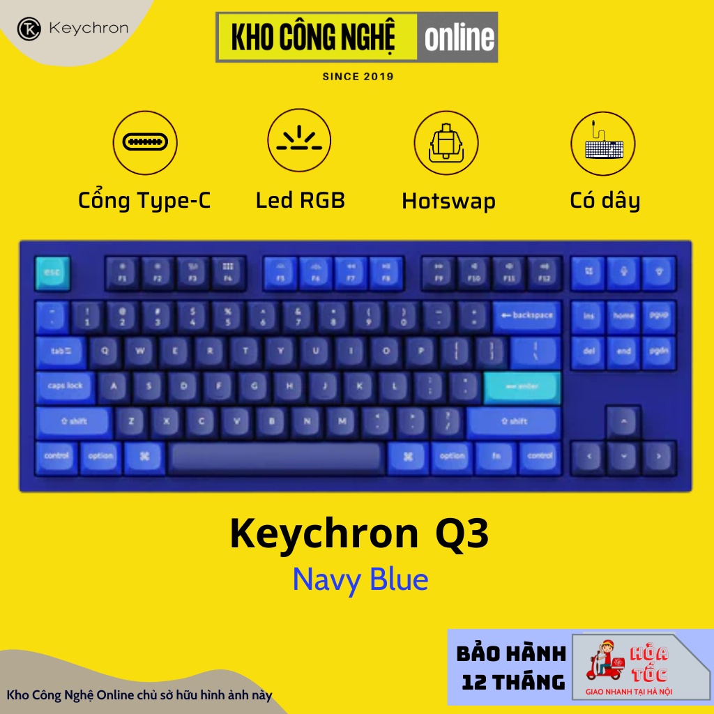 Mua Bàn Phím Cơ Keychron Q3 - Bàn phím cơ custom QMK TKL 80% giá rẻ ...
