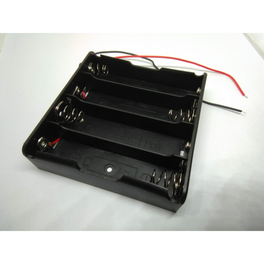 Đế pin 18650 4 cell mắc nối tiếp (khay gắn nối tiếp 4 pin 18650 ...