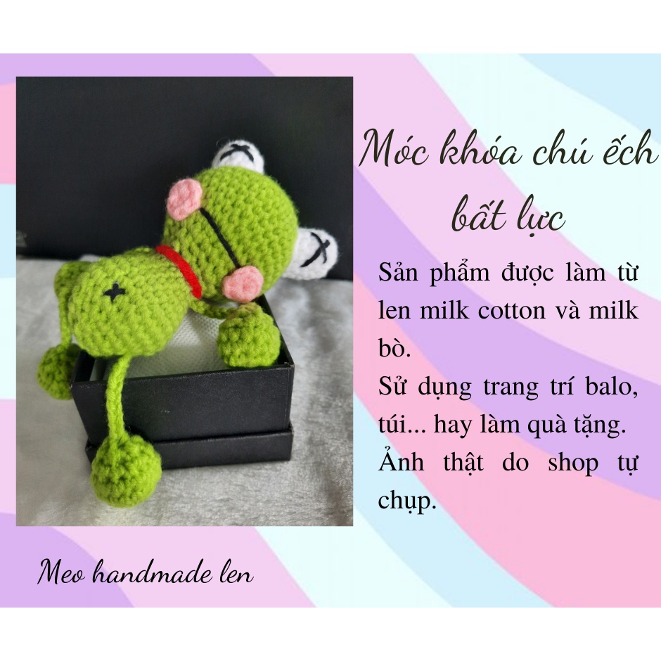 Móc khóa chú ếch bất lực - Handmade len - Amigurumi - crochet (có ...