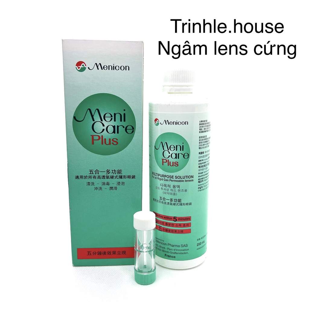 Nước ngâm lens cứng Menicare Plus 250ml- dung dịch ngâm kính áp tròng cứng Menicare Plus- Tặng ...