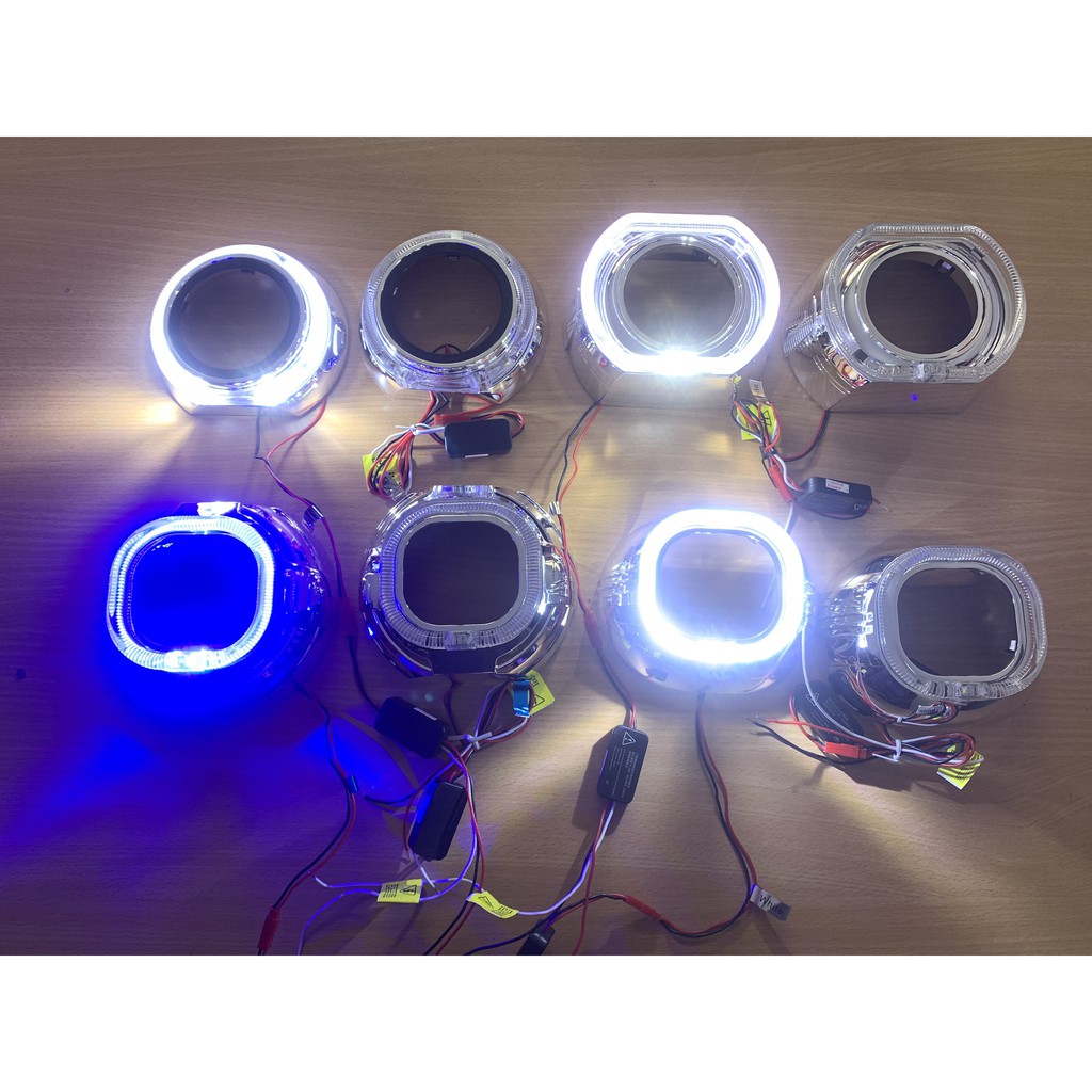 1 Cái Chụp Crom có viền led ban ngày cho đèn chính xe ô tô, xe máy ...