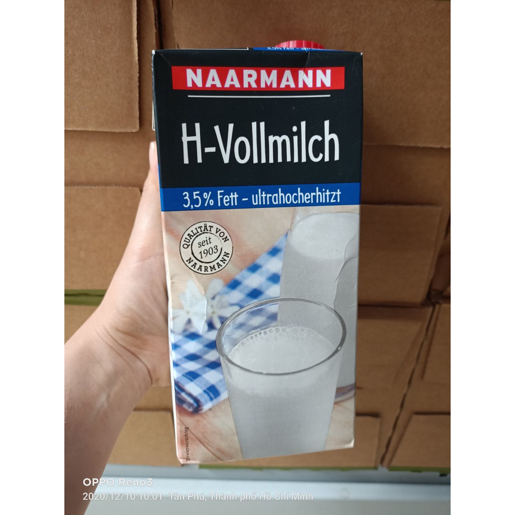 Sữa tươi nguyên kem NAARMANN nhập từ Đức thùng 12 hộp 1 lít | Shopee ...