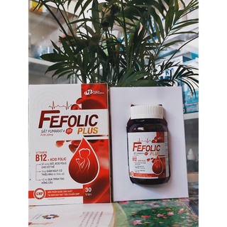 Viên Sắt FEFOLIC - Sắt Fumarat + B9 PLUS cho bà bầu hỗ trợ bổ sung và ...