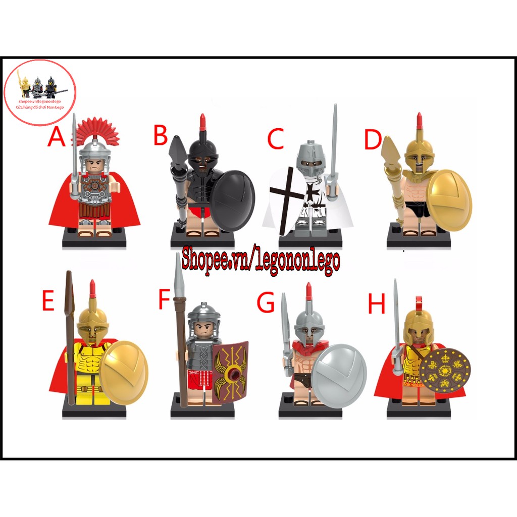 Minifigure quân đội lính trung cổ Sparta Spartacus Rome X1064 – Đồ chơi ...