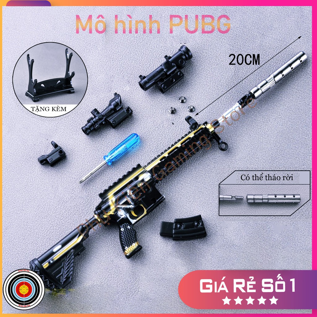 Mua Mô hình súng pubg kim loại lắp ráp M416 skin Ebony Gold Seed dài ...