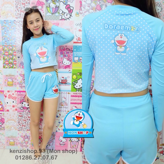 ĐỒ BƠI CROPTOP DORAEMON DOREMON | Shopee Việt Nam