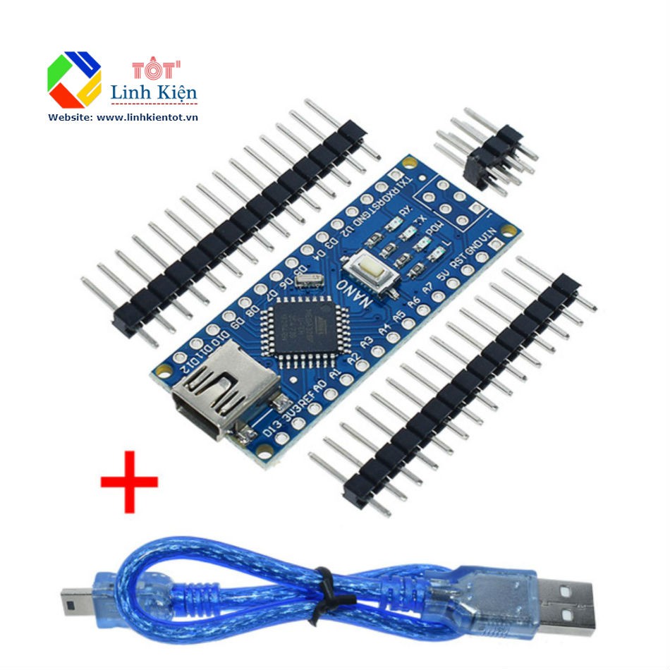 [KÈM CÁP] Arduino Nano V3.0 - Bản Chân rời (chưa hàn) | Shopee Việt Nam