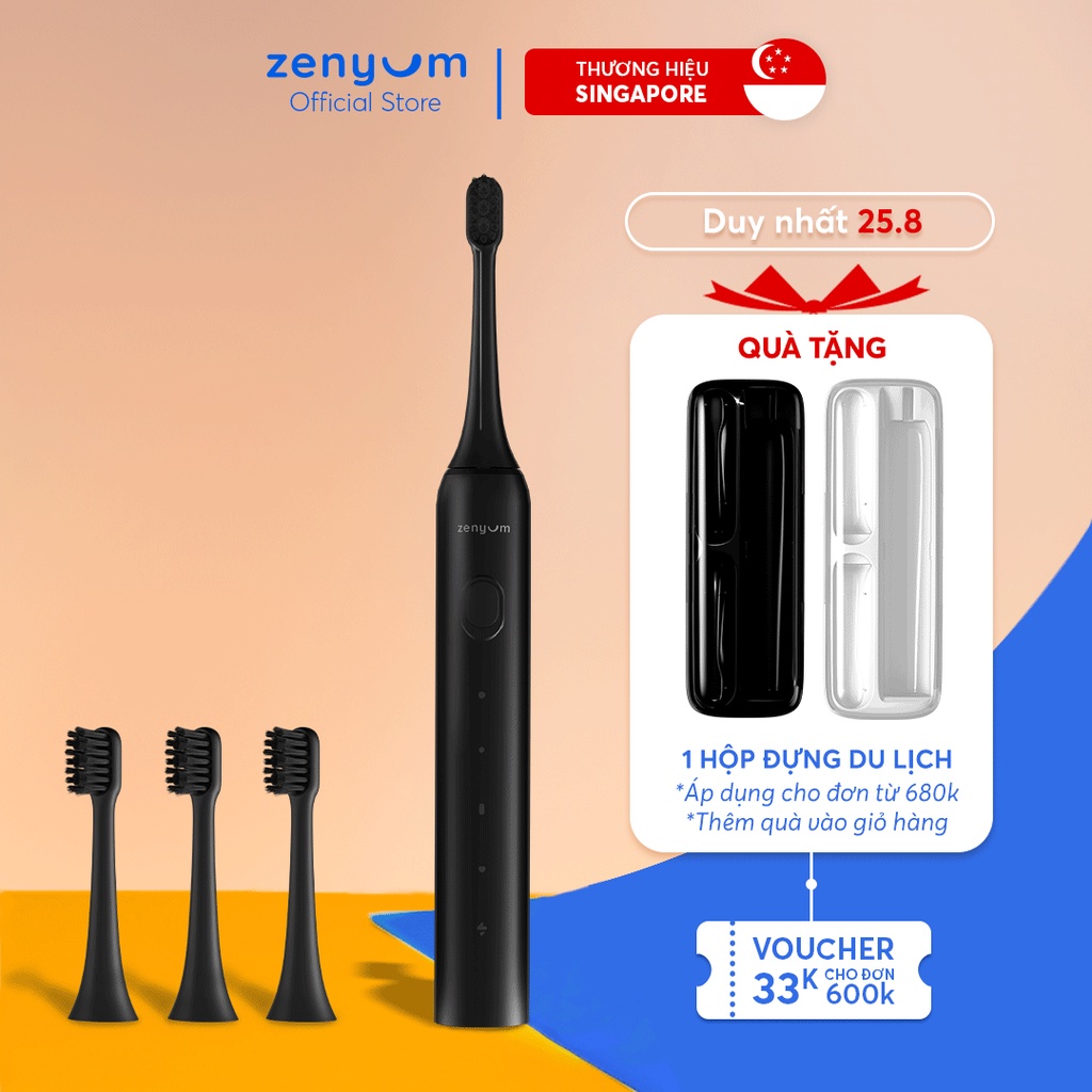 Bộ Bàn Chải Điện Zenyum Sonic GO Cơ Bản - 1 Bàn Chải + 3 Đầu Thay Thế ...