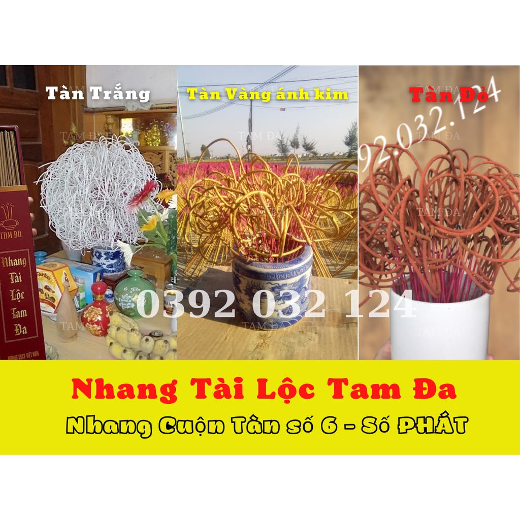 Mua Nhang Tài Lộc Tam Đa MÀU TRẮNG - ĐỎ - VÀNG ÁNH KIM hương trầm cuộn ...