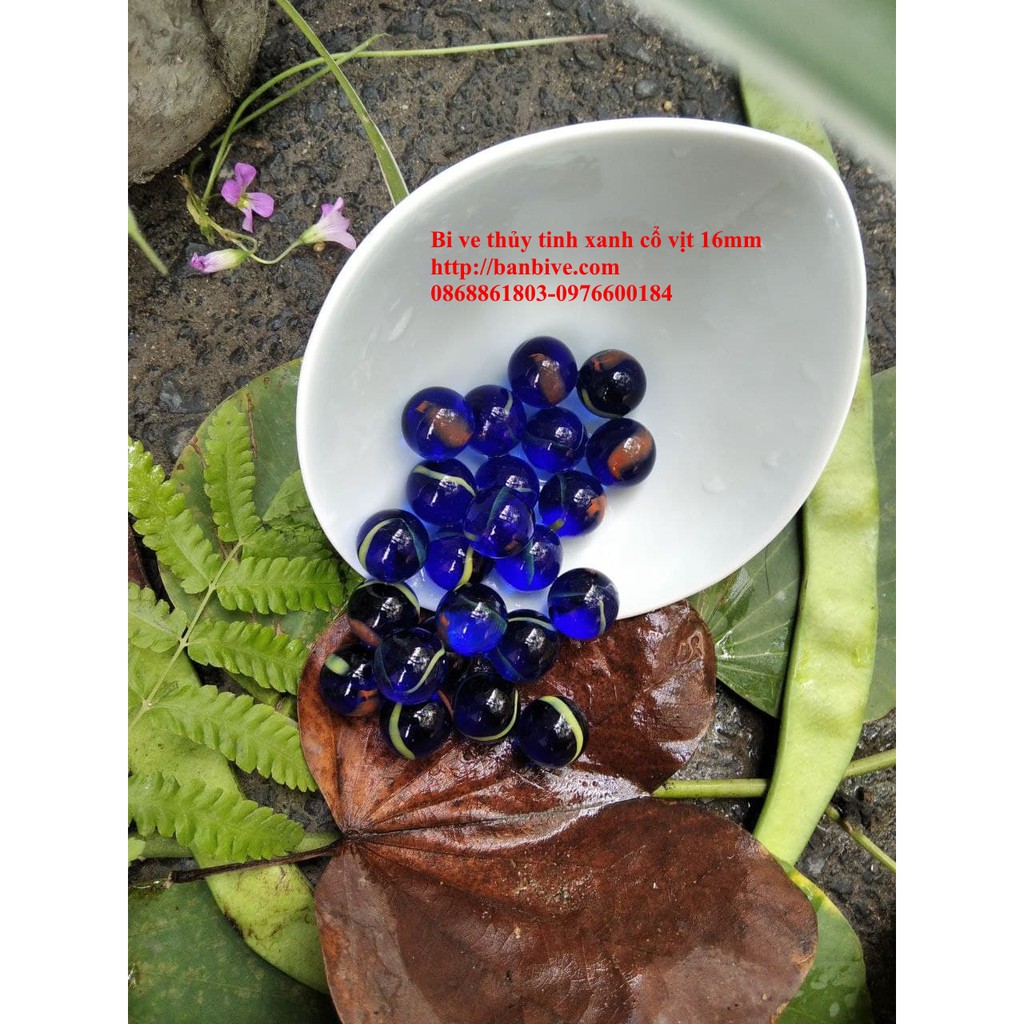 Bi ve - bộ viên bi thủy tinh xanh cổ vịt rất đẹp bộ 10 viên | Shopee ...