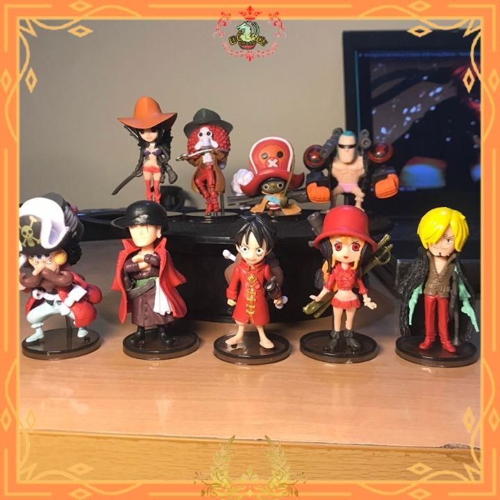 Mua Bộ tượng mô hình băng mũ rơm luffy, zoro, sanji, nami, usopp, robin ...