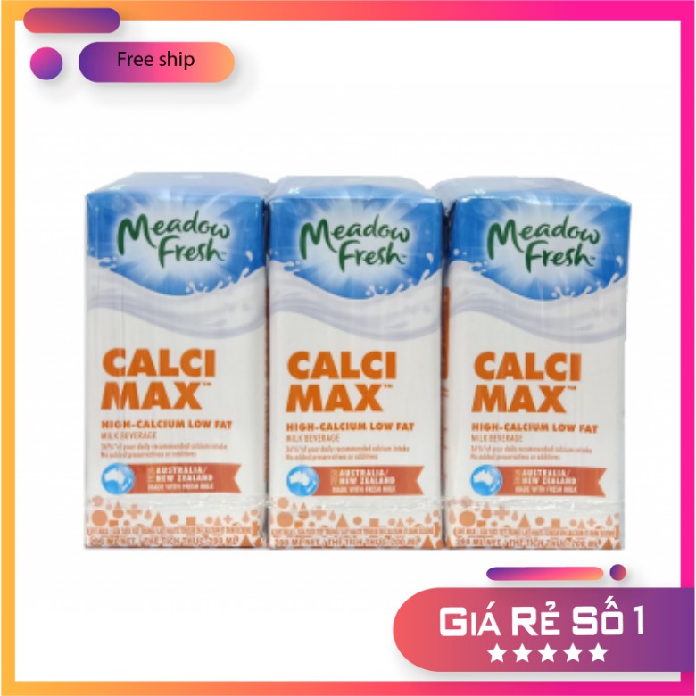 Sữa tươi Meadow Fresh Max canxi thùng 24 hộp 200ml | Shopee Việt Nam