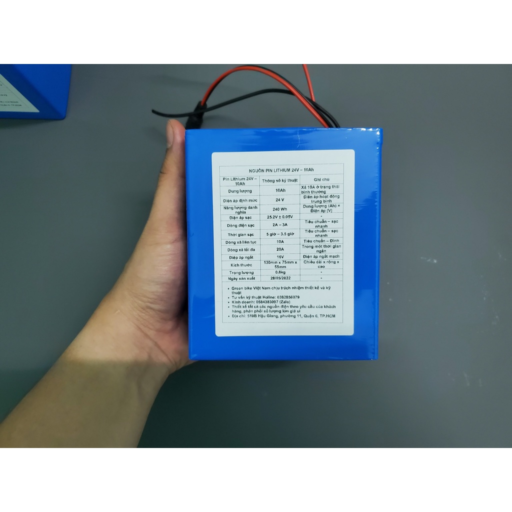 Mua Pin Lithium 24V-10Ah Hệ 6S dòng xả 10A sạc đầy 25.2V, ứng dụng ...