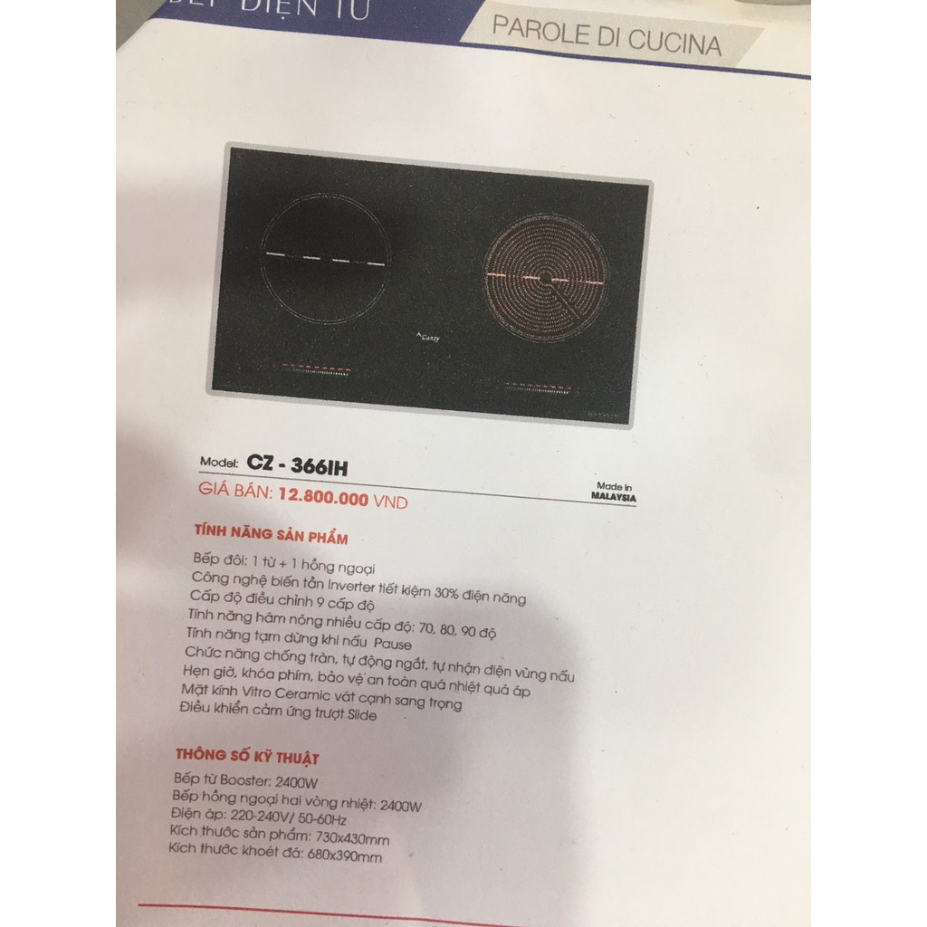 Mua Bếp từ/ điện từ CZ366 Malaysia INVERTER Canzy nhập khẩu giá rẻ nhất ...
