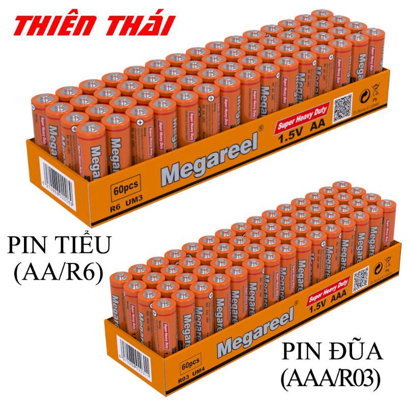 Mua Hộp 60 viên Megareel AA(R6), AAA(R03) Carbon 1.5V , Pin tiểu, đũa ...
