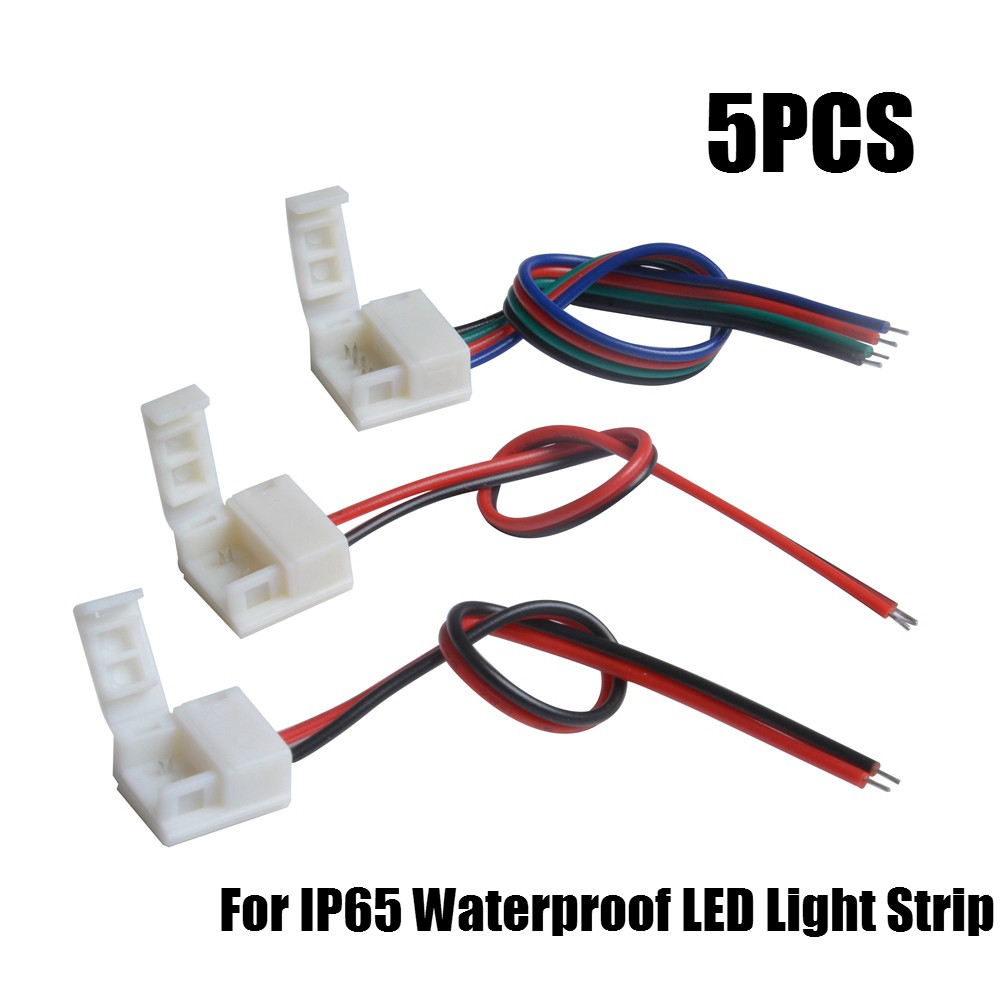 Set 5 đầu nối dây đèn LED 2/4 Pin SMD 3528 5050 RGB IP65/54 chống thấm ...