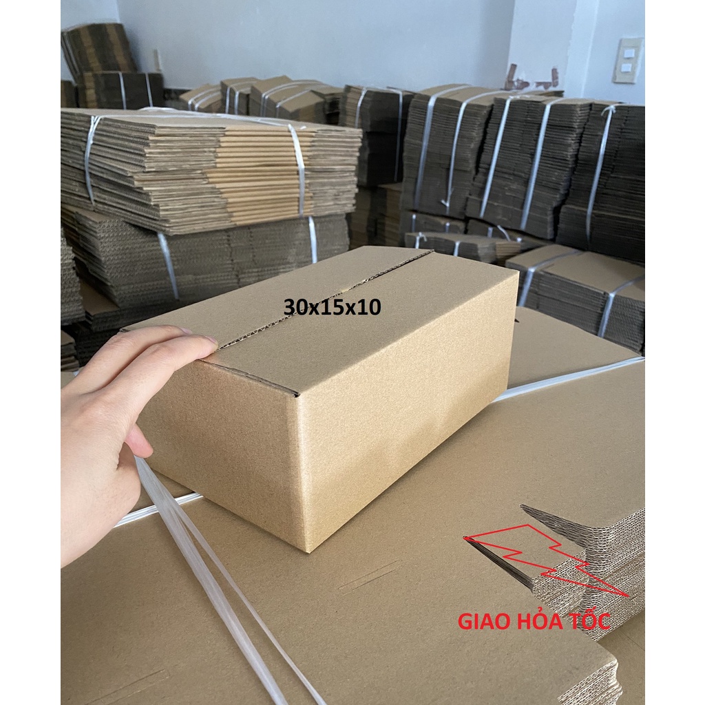 Hộp carton, hộp shipcod 3 lớp sóng C, 1 nâu size 30x15x10. | Shopee ...