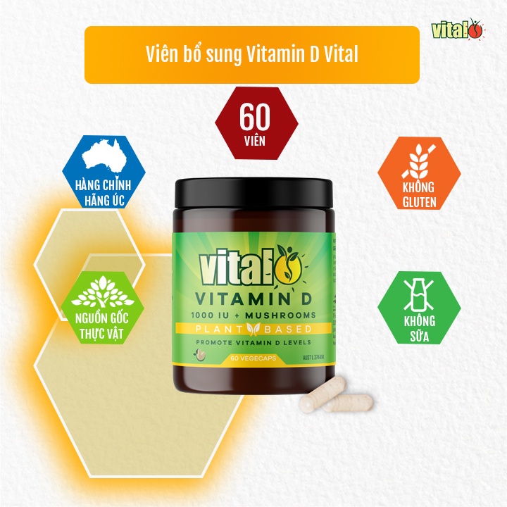 Viên bổ sung Vitamin D Vital (60 viên) - Hỗ trợ tăng cường miễn dịch ...