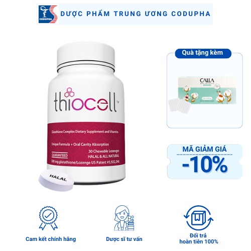 Mua Viên ngậm Trắng da Glutathione 500mg Thiocell của Mỹ giá rẻ nhất ...