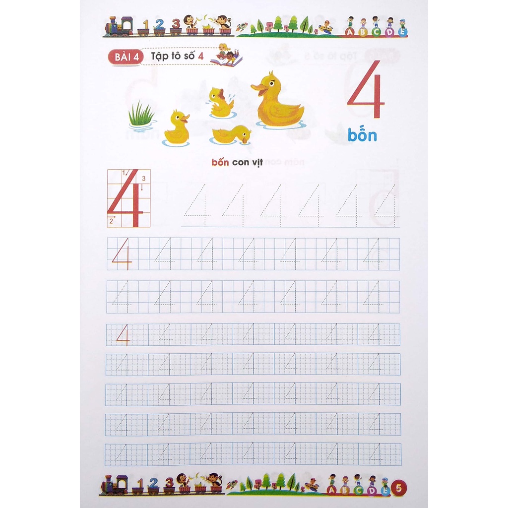 Tập tô số từ 1-10 tập tô số 7 với hình ảnh sinh động