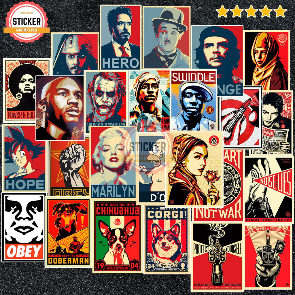 Sticker Obey chống nước sticker dán laptop, điện thoại, đàn guitar, mũ ...