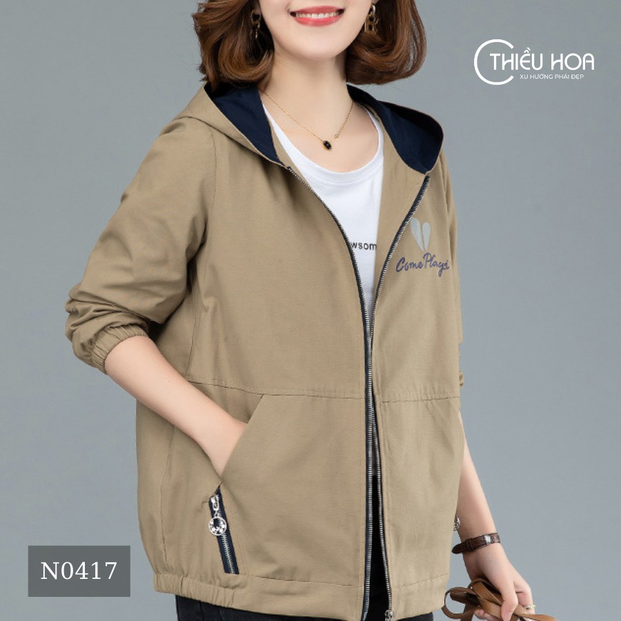 Mua ﹉ Áo Khoác Nữ Trung Niên Đẹp chất liệu Kaki dù 2 lớp chống nắng mềm ...