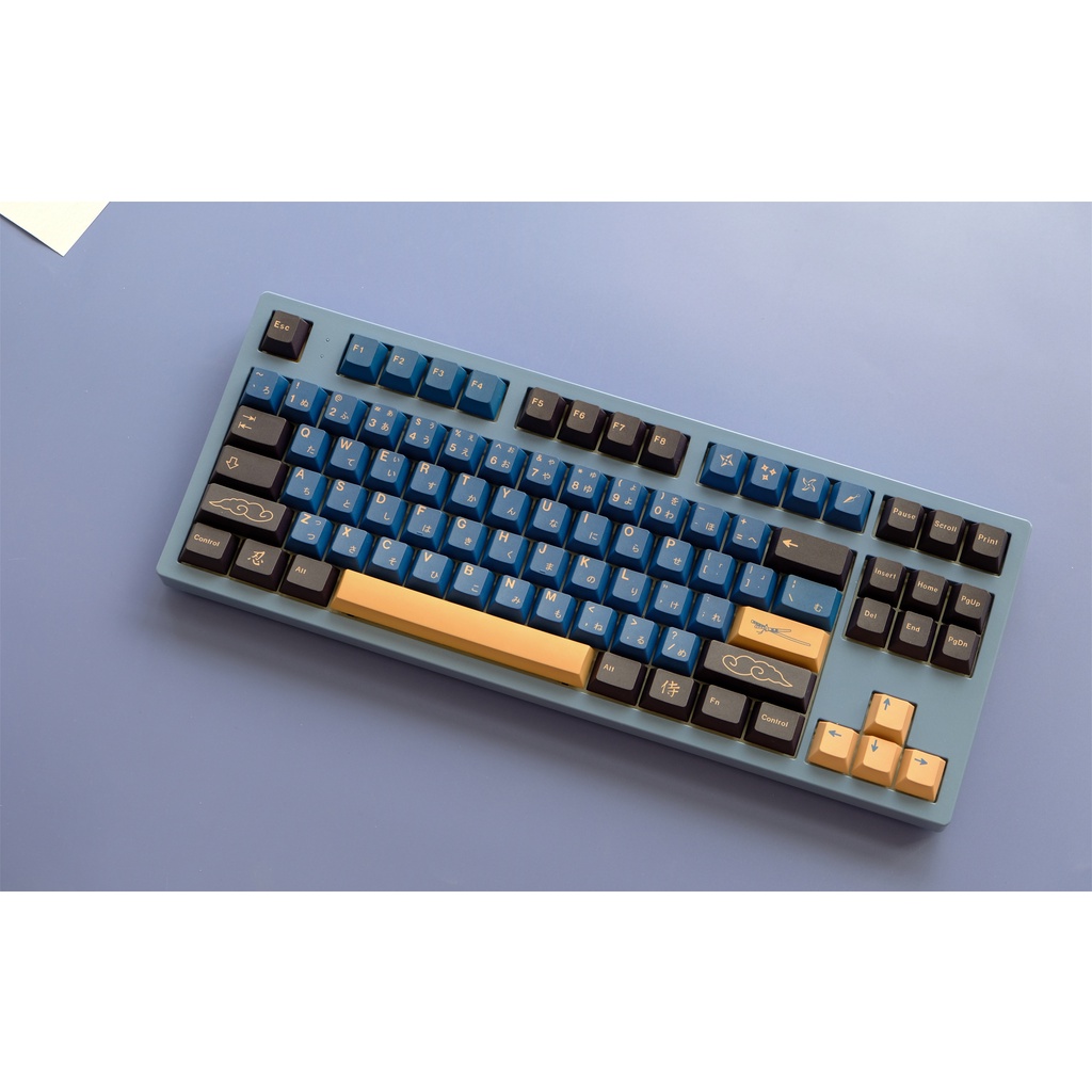GMK Red / Blue Samurai Keycaps, 129 Phím Keycaps Cherry Profile DYE-SUB ...
