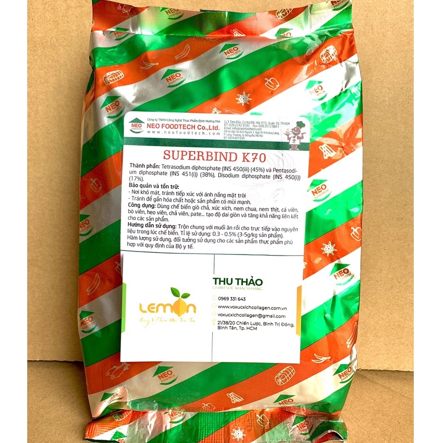 Mua Bột Superbind K70 hàng Đức - Tạo kết dính, giòn dai, chuyên dùng cho giò chả, lạp xưởng, bò ...
