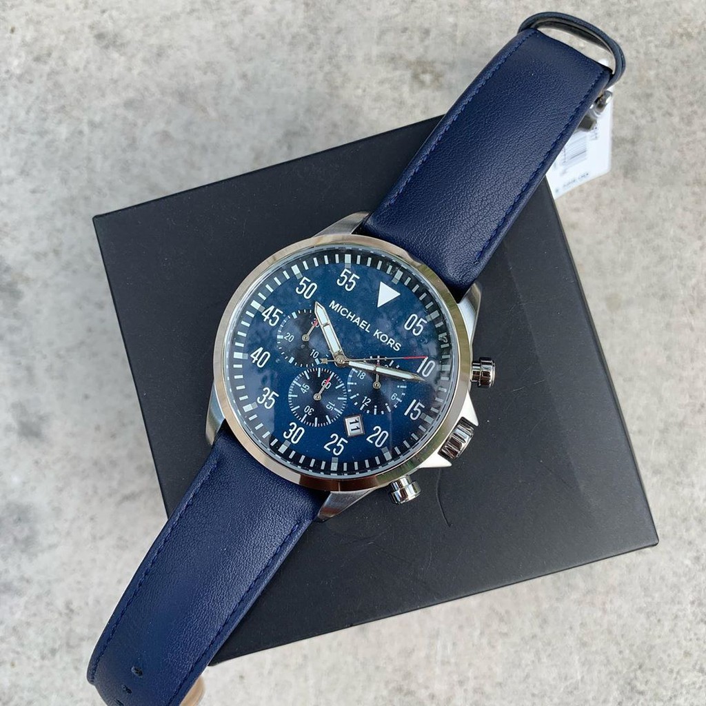 ĐỒNG HỒ NAM MICHAEL KORS GAGE MK8617 , DÂY DA , MÀU XANH | Shopee Việt Nam