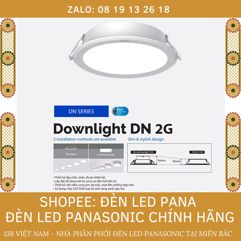 Mua Đèn Led âm trần Panasonic Downlight DN 2G, dùng chip RG0 loại bỏ ...