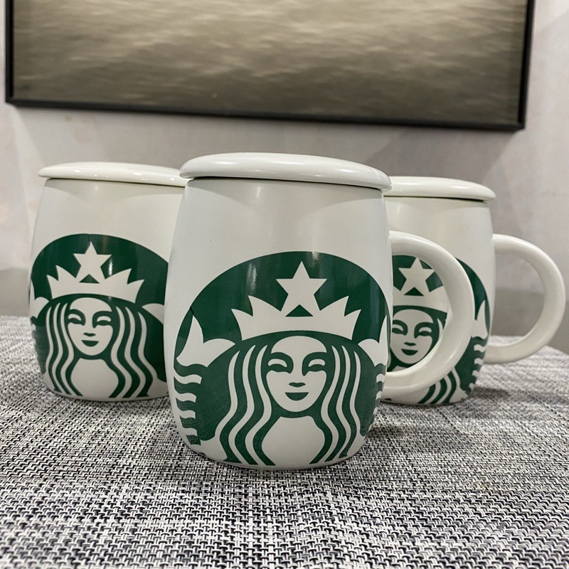 Cốc cafe sứ Starbucks có nắp cốc Cà Phê Coffee Cup Mug | Shopee Việt Nam