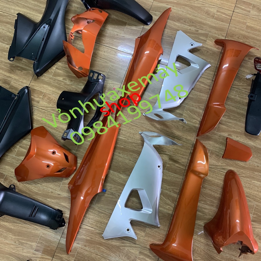 Mua [ LOẠI ĐẸP ) Bộ vỏ nhựa xe wave -dàn áo xe Wave A MÀU CAM ,Wave rs ...