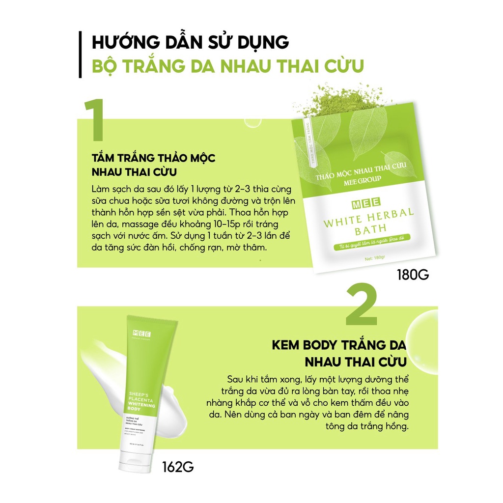 Tắm trắng body thảo mộc MEE NATURAL - Ủ trắng body nhau thai cừu dưỡng ...