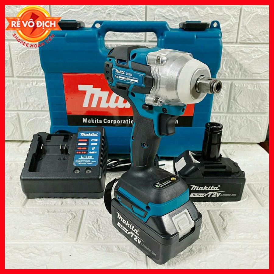 Máy siết bulong Makita 72v không chỗi than, tặng kèm đầu khẩu, máy khoan cầm tay, máy khoan pin ...