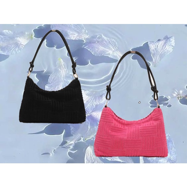 "CROSSY BAG" Túi đeo vai gân đen, hồng | Shopee Việt Nam