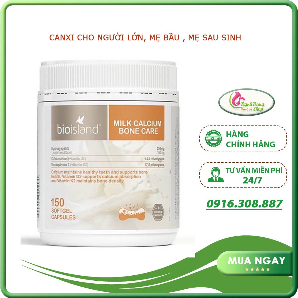Mua Viên uống Canxi sữa cho người lớn, Canxi Bone Care 150v Bio island ...