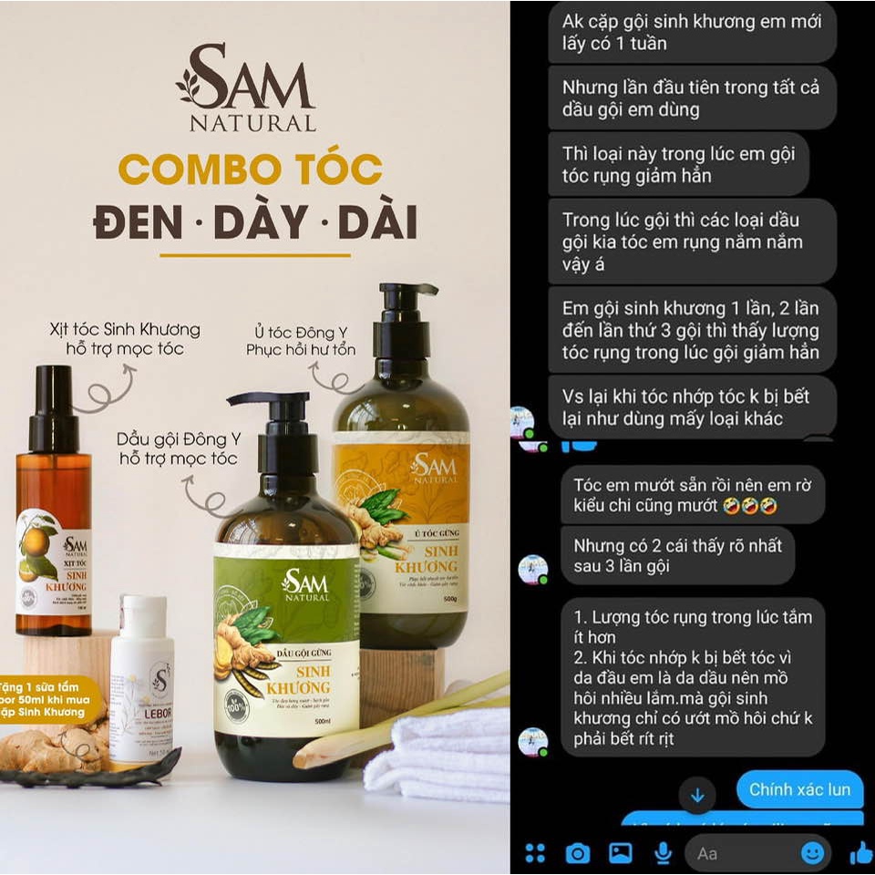 Mua Dầu gội đầu, dầu gội gừng Sinh Khương Sam Natural - Dầu gội mọc tóc ...