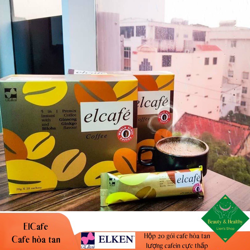 Mã BMLTA50 giảm đến 50K đơn 99K Cà phê hòa tan Elcafe Elken - Hộp 20 gói mỗi gói 20gr - MixASale