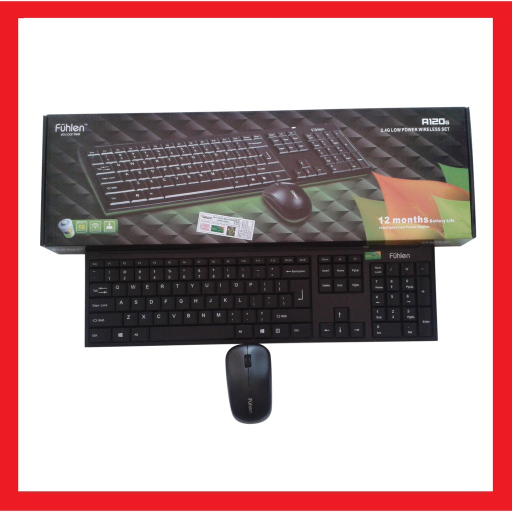 Bộ phím chuột không dây Fuhlen A120G | Shopee Việt Nam