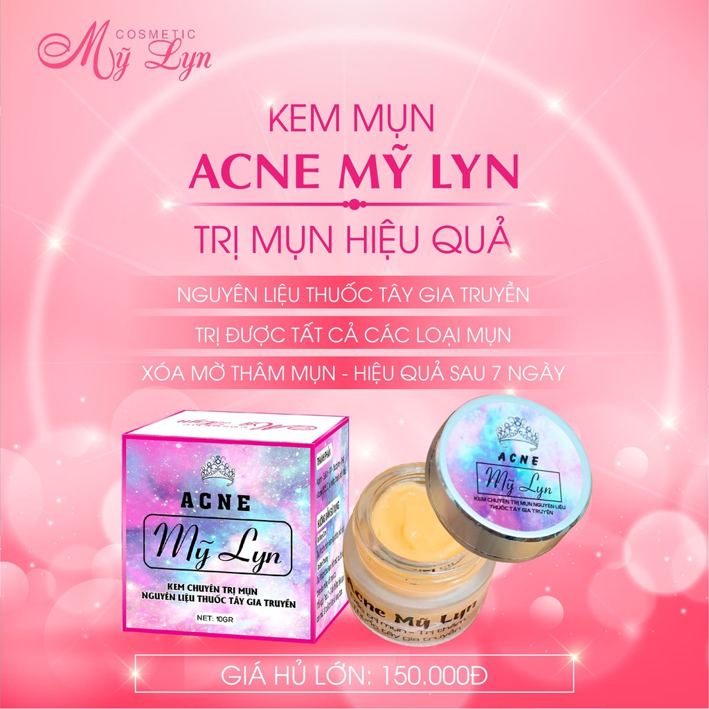 Kem Acne Mỹ Lyn trị mụn,ngừa thâm (Hũ Lớn 10g) Cam Kết Hiệu Qủa Sau 7 ...