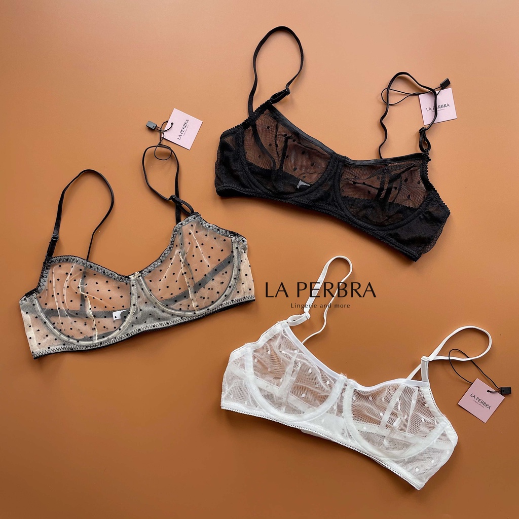 Mua Áo Bra ren xuyên thấu chấm bi có gọng không mút (lẻ từng áo) LA ...