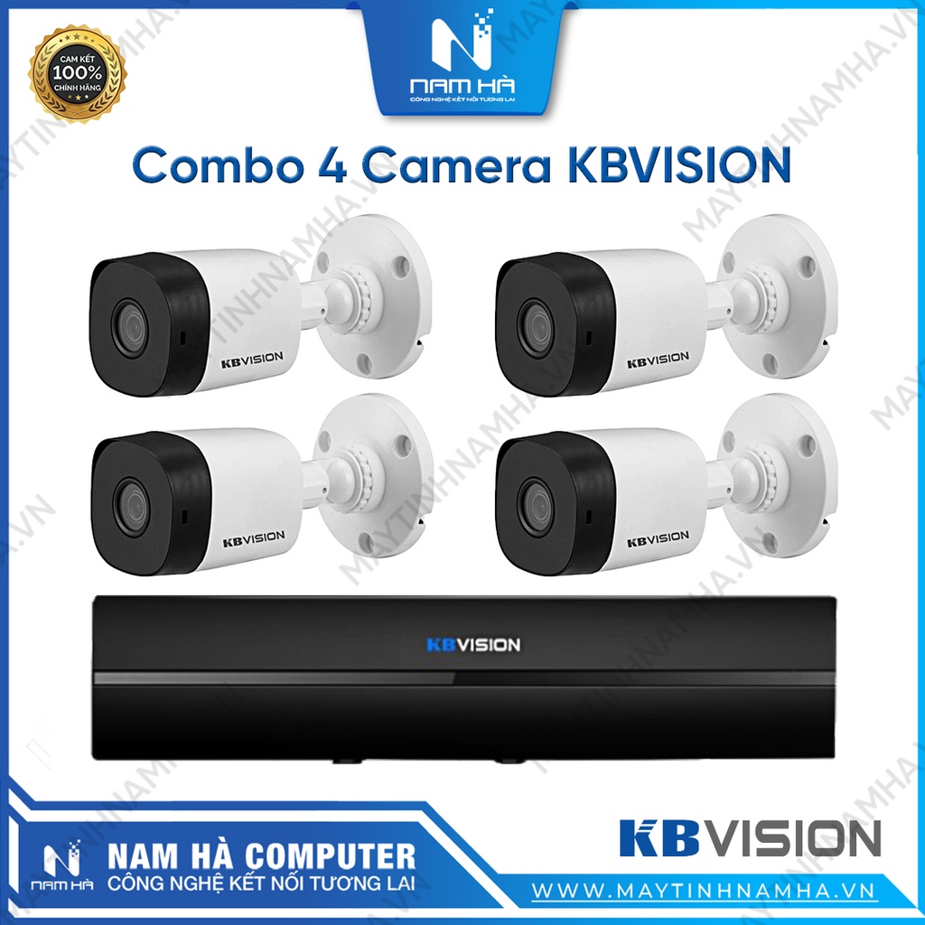 Mua Trọn bộ 4 Camera KBvision 2MP Full HD 1080p - Đầu ghi hình 4 kênh ...