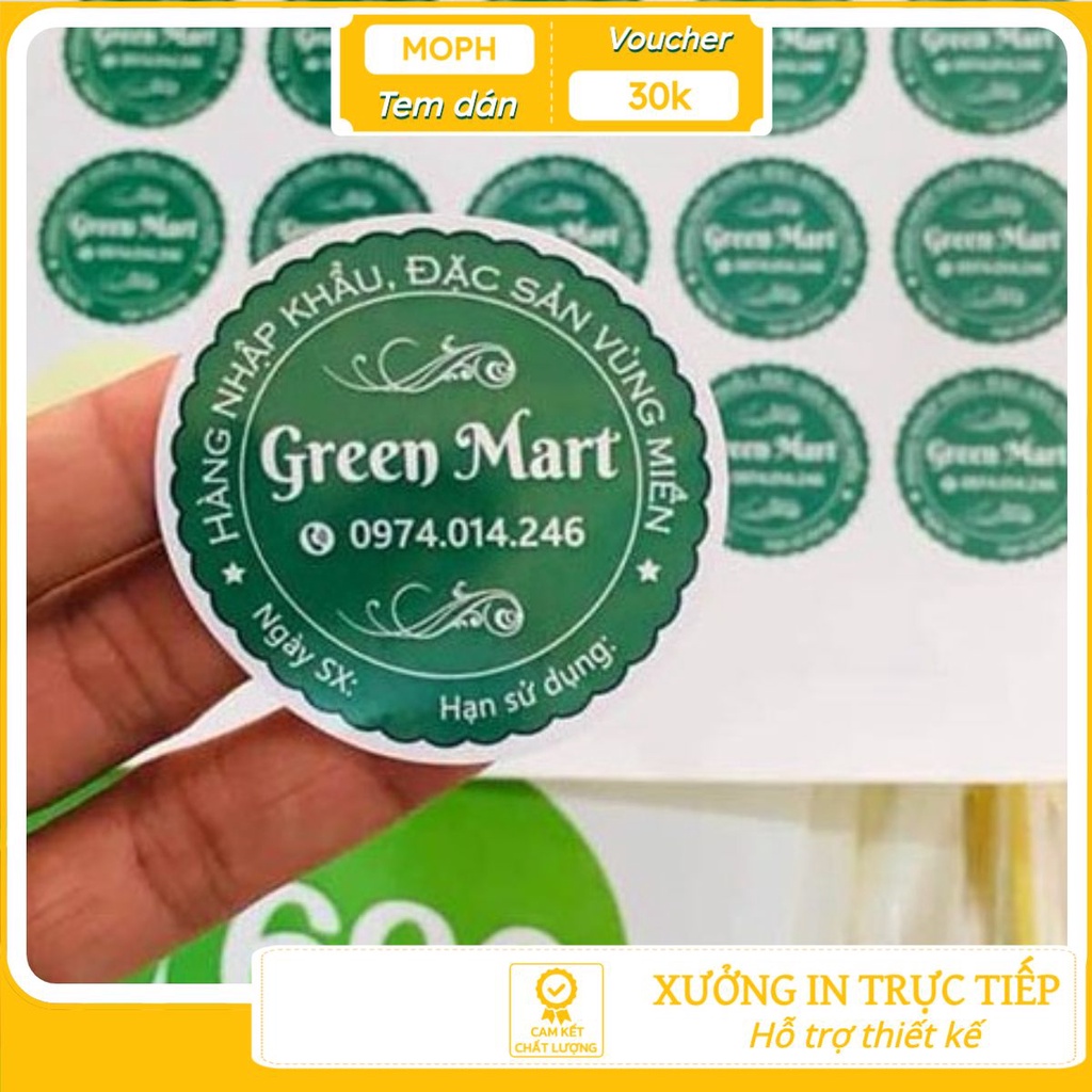 Mua In Tem MoPh Nhãn Dán Decal Cho Sản Phẩm Tem Nhựa Chống Nước In Theo ...